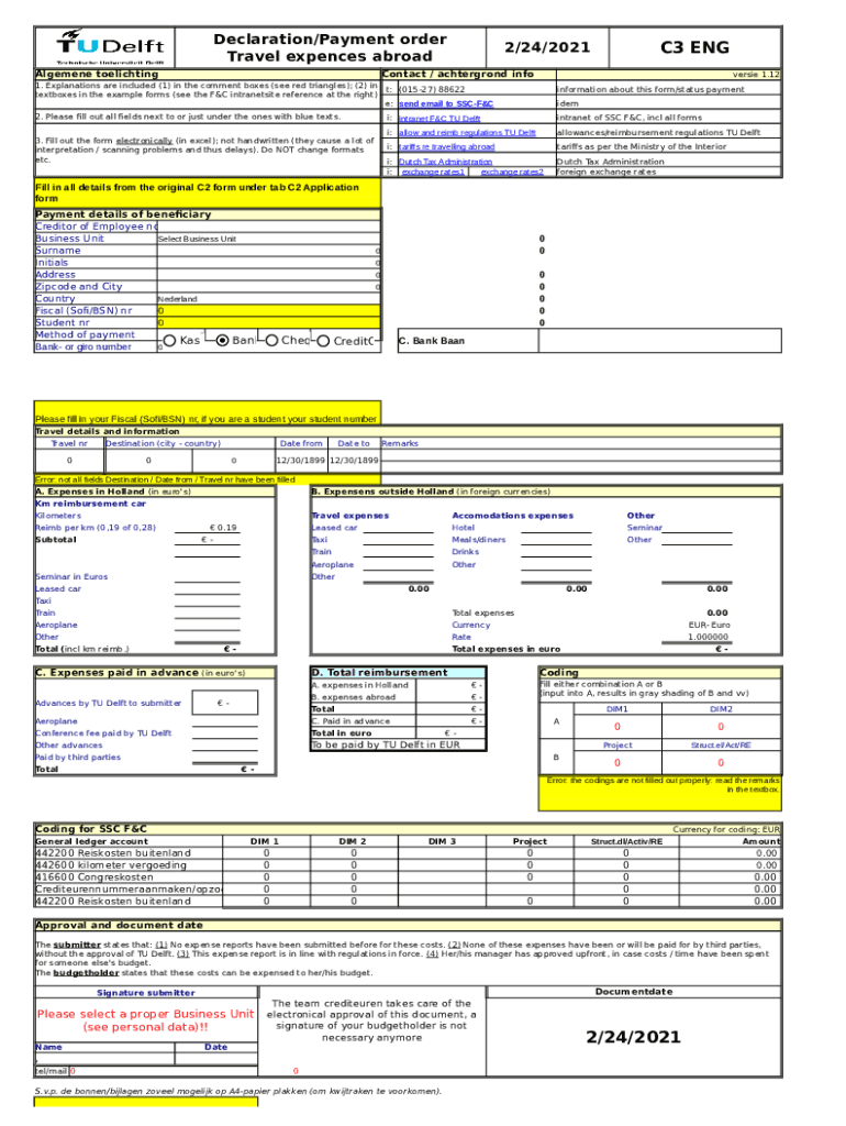 Fillable Online ta twi tudelft textboxes in the example forms (see the F&C intranetsite ...