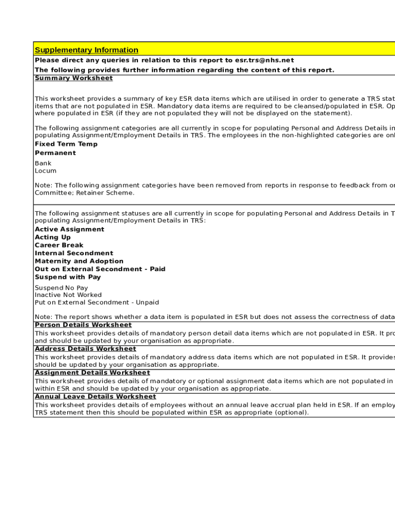 Fillable Online Summary Worksheet Fax Email Print - pdfFiller
