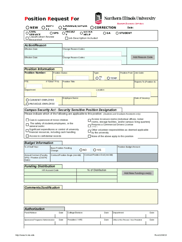 Fillable Online Position Request Form Fax Email Print - pdfFiller