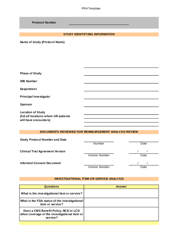 Fillable Online PRA Template Fax Email Print - pdfFiller