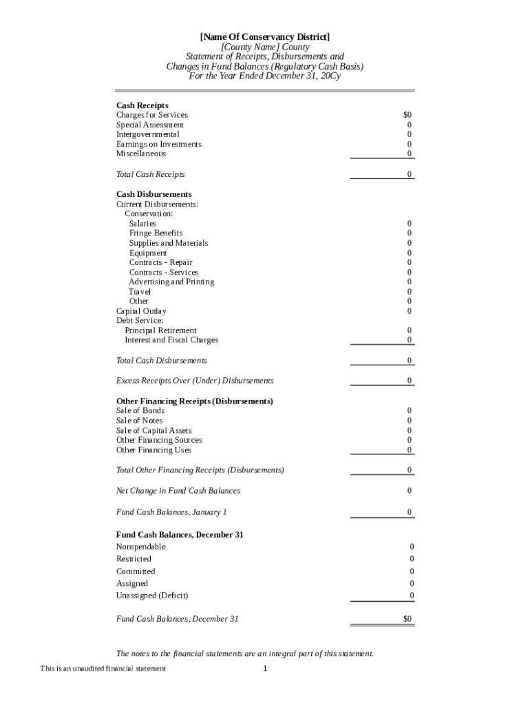Fillable Online Statement of Receipts, Disbursements and Fax Email ...