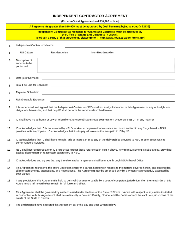 Fillable Online INDEPENDENT CONTRACTOR AGREEMENT Fax Email Print ...
