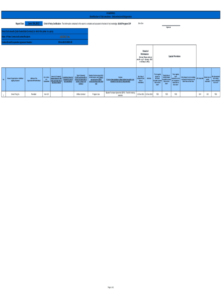 Fillable Online USAID Sub-Award Form. USAID Fax Email Print - pdfFiller