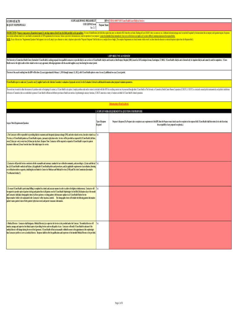 Fillable Online RFP #: UCHC4-101977518 UConn Health Acute Dialysis ...