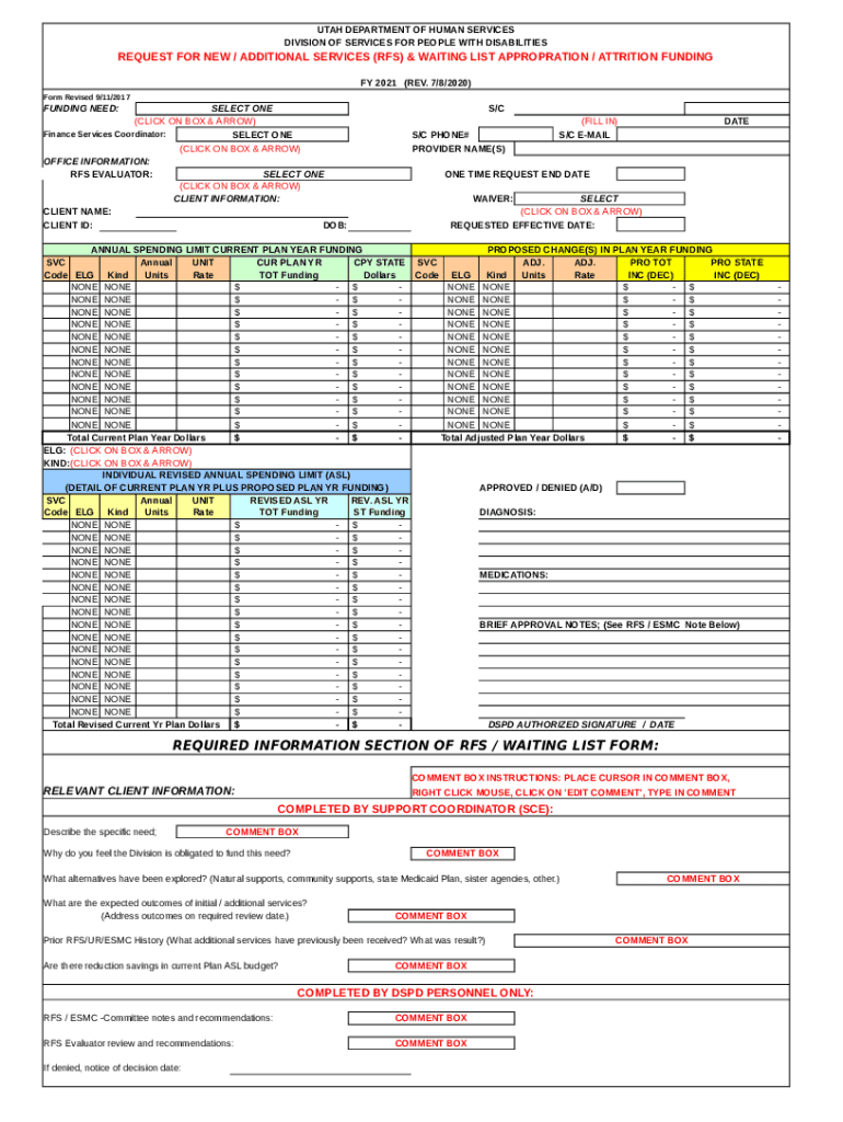 Fillable Online dspd utah UTAH DEPARTMENT OF HUMAN SERVICES Fax Email ...