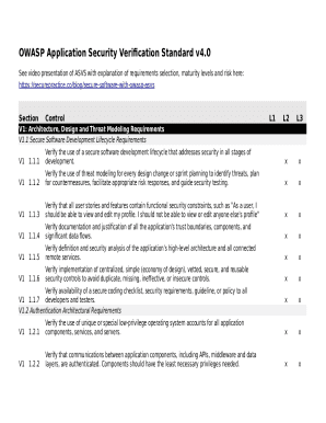 Fillable Online OWASP Application Security Verification Standard v4 Fax Email Print - pdfFiller