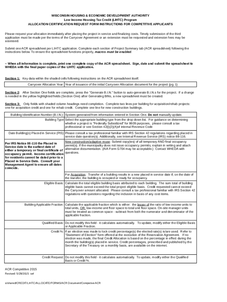Fillable Online Low Income Housing Tax Credit (LIHTC) Program Fax Email ...