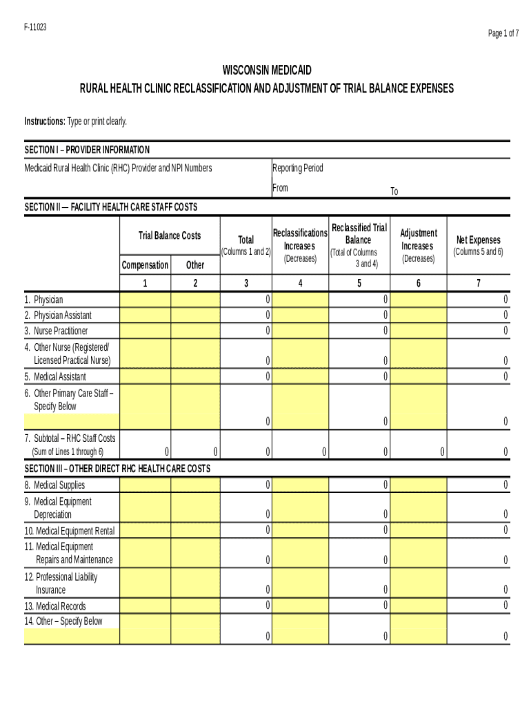 Fillable Online Total Cost RHC Services Fax Email Print - pdfFiller