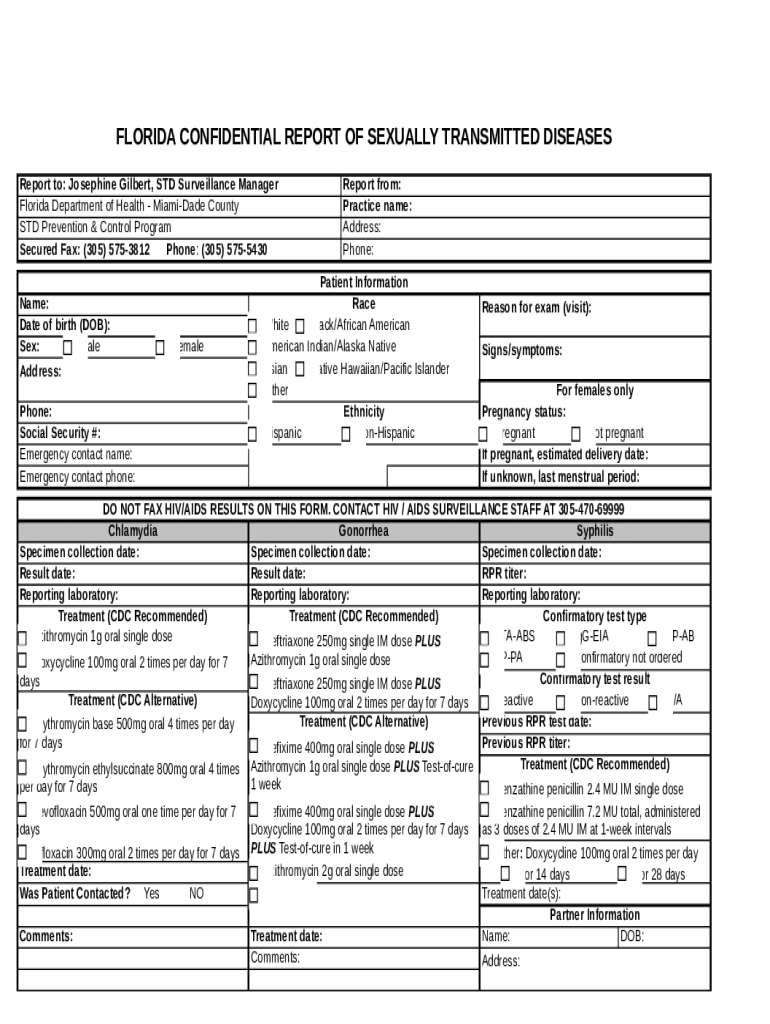 Fillable Online Florida Department of Health - Miami-Dade County Fax ...