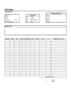 Journal Entry Worksheet Templates | pdfFiller