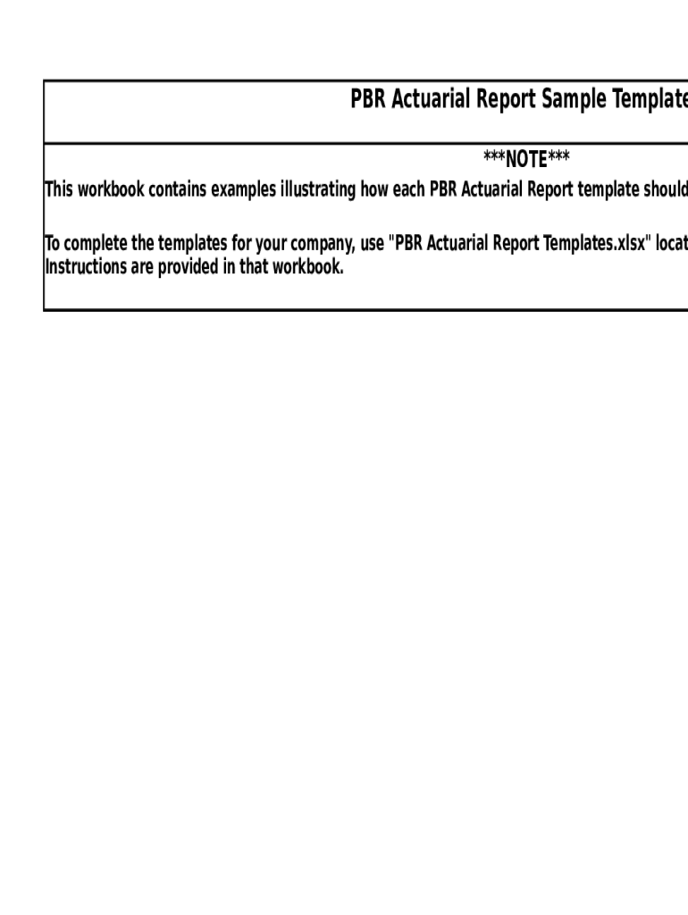 Fillable Online PBR Actuarial Report Sample Template Fax Email Print ...
