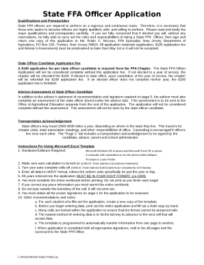 Fillable Online State FFA Officer Application Fax Email Print - pdfFiller
