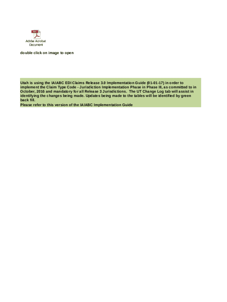 Fillable Online Utah is using the IAIABC EDI Claims Release 3 Fax Email ...