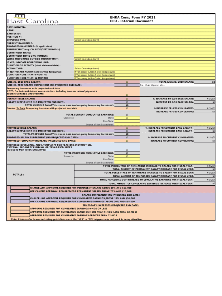 Fillable Online EHRA Comp Form FY 2021 Fax Email Print - pdfFiller