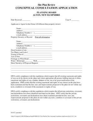 Fillable Online PDF Planning Board Site Plan Application Form Type and ...