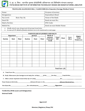 Fillable Online TA & DA form.pdf Fax Email Print - pdfFiller