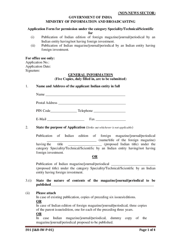Fillable Online mib gov (NON-NEWS SECTOR) Fax Email Print - pdfFiller