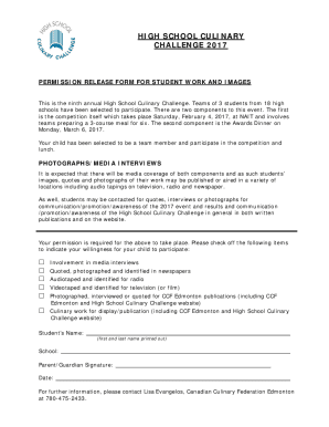 Fillable Online Permission Release Form - HSCC 2017 Fax Email Print ...