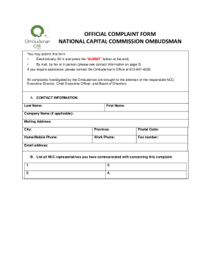 Fillable Online How to Fill in the Ombudsman Complaint Form Fax Email ...