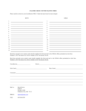 Fillable Online COACHES RATING FORM Fax Email Print - pdfFiller