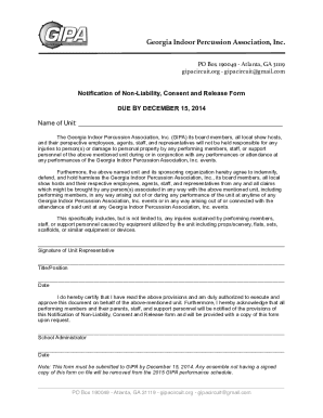 Fillable Online GIPA Liability and Consent Form Fax Email Print - pdfFiller