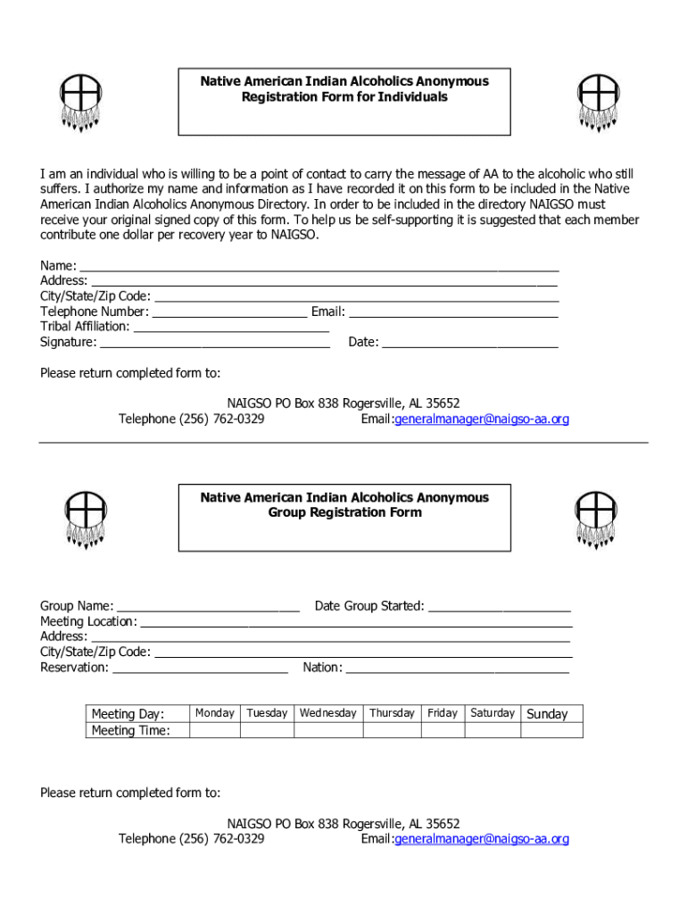 Fillable Online Alcoholics Anonymous : A.A. for the Native North ...