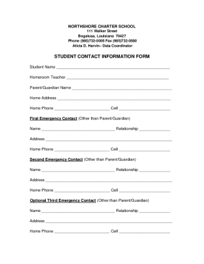 Fillable Online STUDENT EMERGENCY SHEET Fax Email Print - pdfFiller