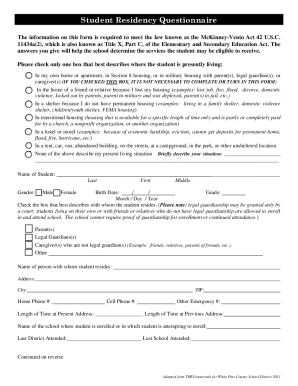 Fillable Online images pcmac STUDENT RESIDENCY QUESTIONNAIRE Part I - Fort Bend ISD Fax Email ...
