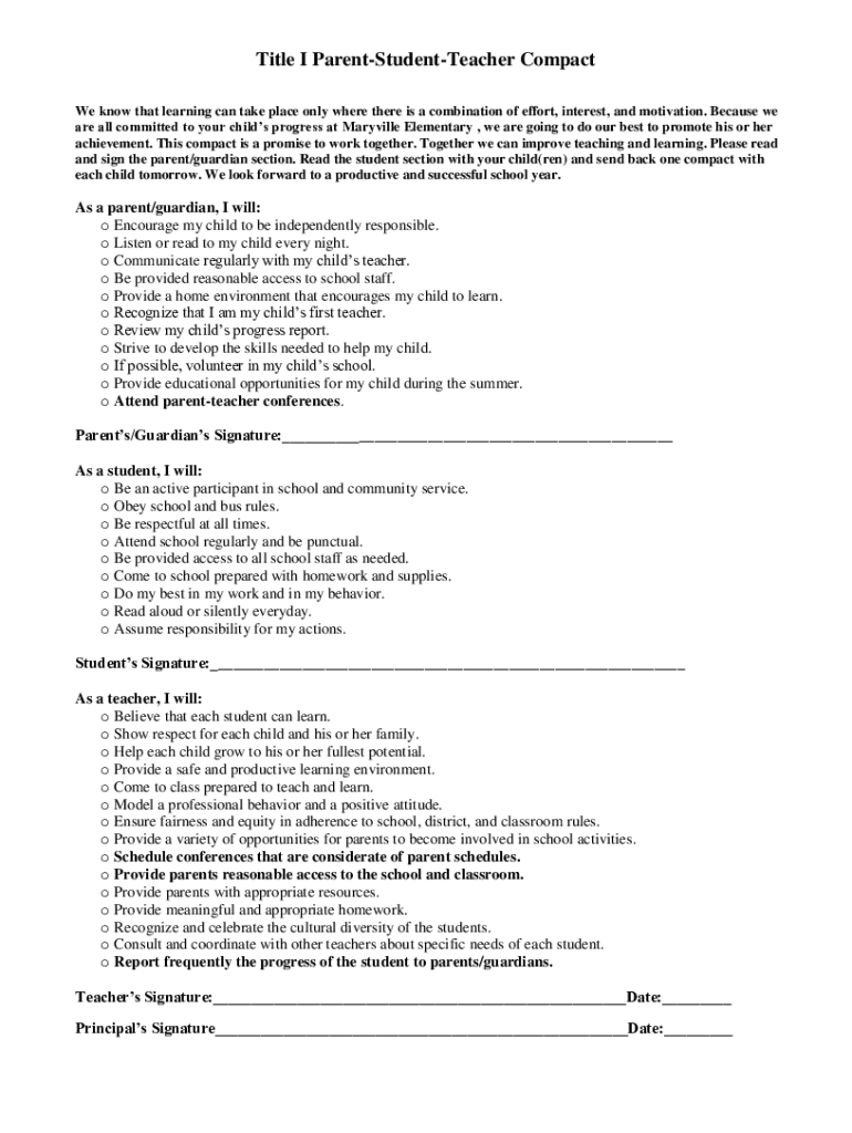 Fillable Online images pcmac Sample School Parent/Student/Teacher ...