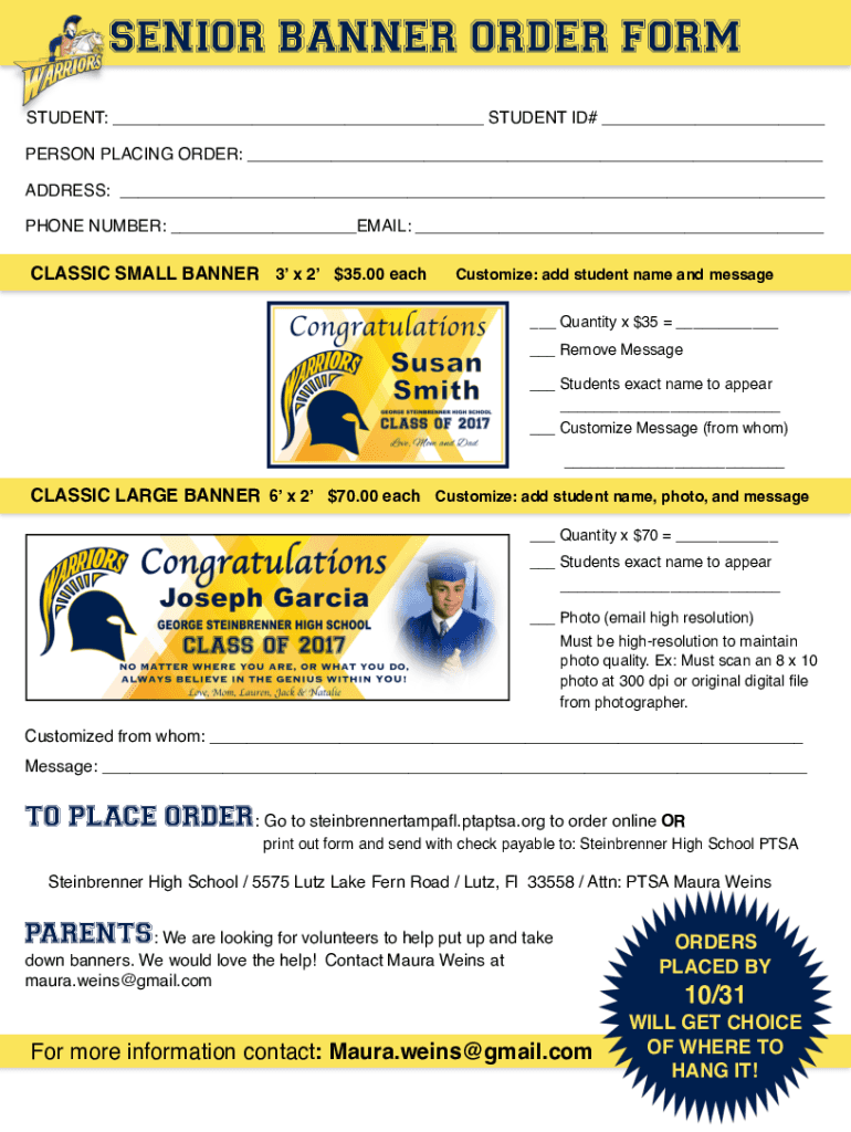 Fillable Online SENIOR SIGN ORDER FORM updated Fax Email Print - pdfFiller