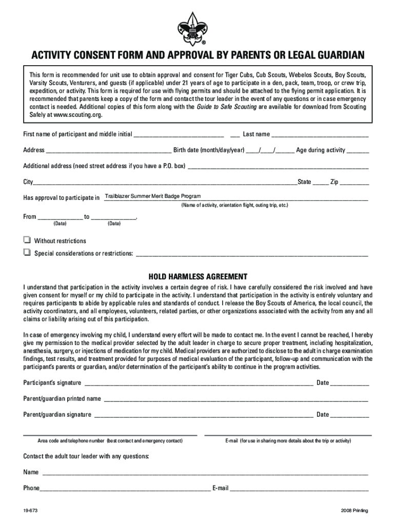 Fillable Online Parent or Legal Guardian Consent Form - MicrosoftACTIVITY CONSENT FORM AND ...