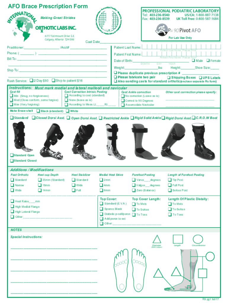 Fillable Online Turbomed: AFO ankle foot orthotics, Best drop foot ...