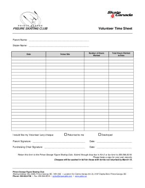 Fillable Online Volunteer Time Sheet Form Fax Email Print - pdfFiller