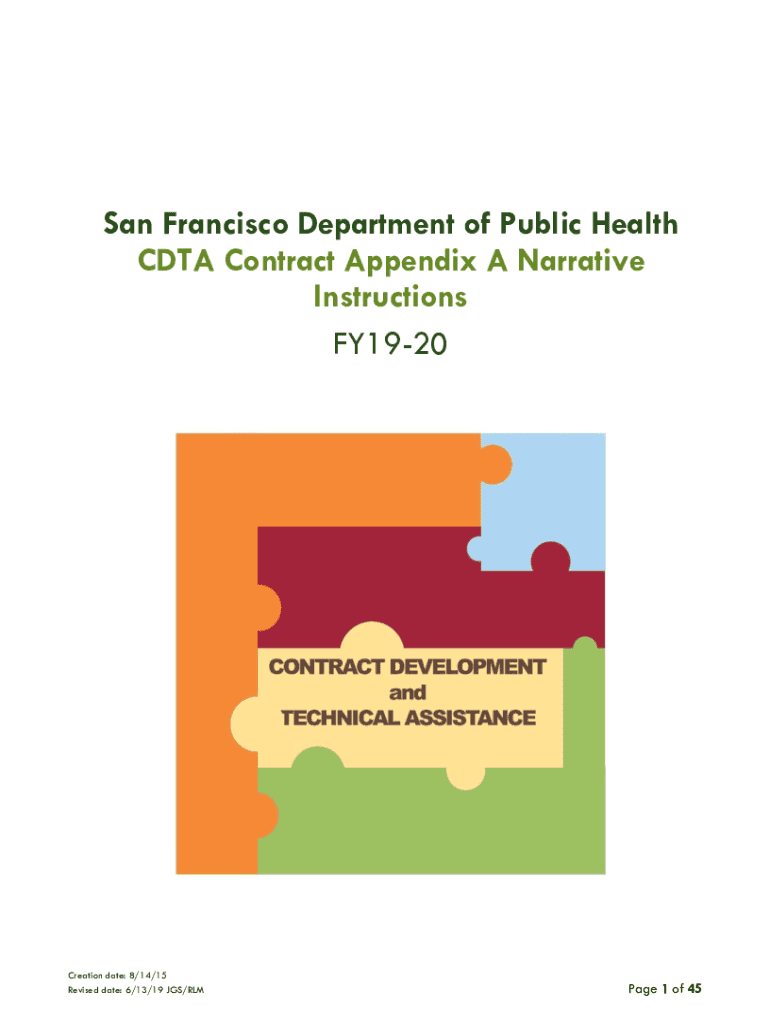 Fillable Online San Francisco Department of Public Health CDTA Contract ...