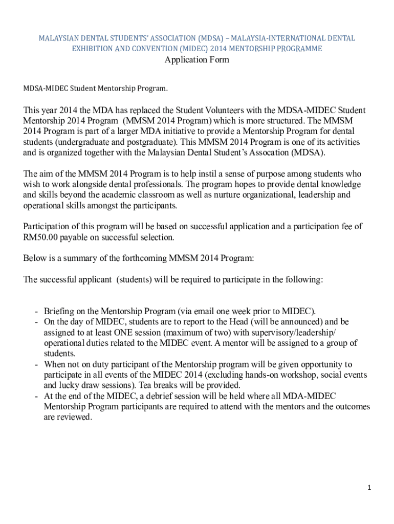 Fillable Online MDSA-MIDEC Application form Fax Email Print - pdfFiller