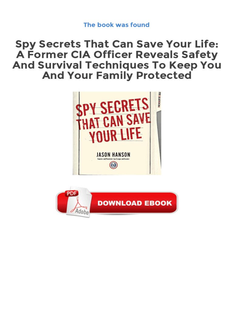 Spy Secrets That Can Save Your Life Pdf Download - Fill and Sign ...