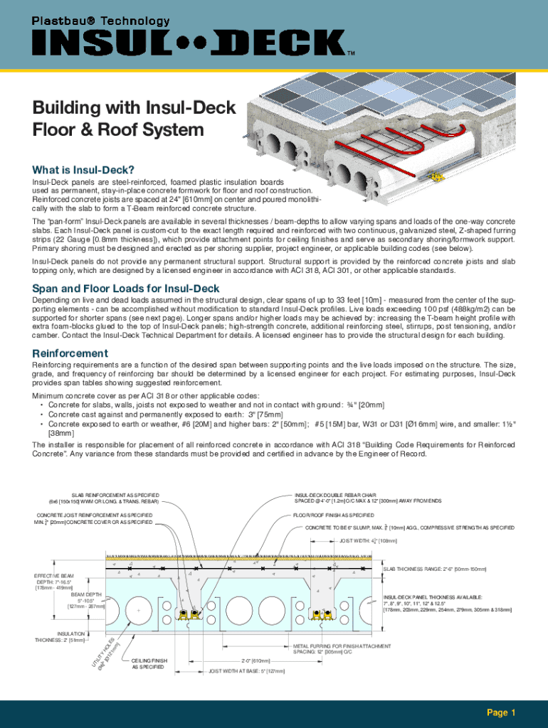 Fillable Online Insul-Deck Technical Summary - Insulated Concrete Forms ...
