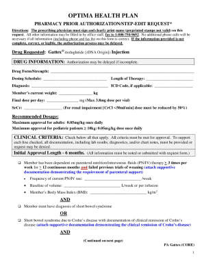 Fillable Online Drug Requested: Gattex (teduglutide rDNA Origin ...