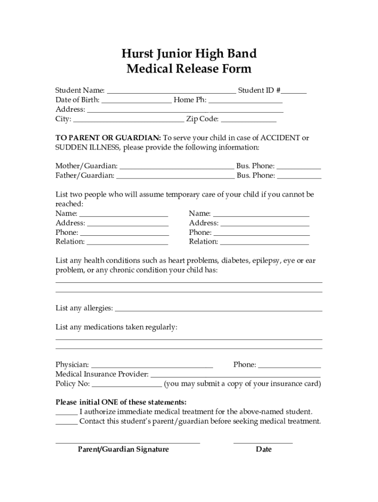 Fillable Online Student Medical Examination Record Form Medical History ...