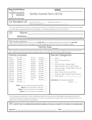 Fillable Online Family Income Form 31815 Fax Email Print - pdfFiller