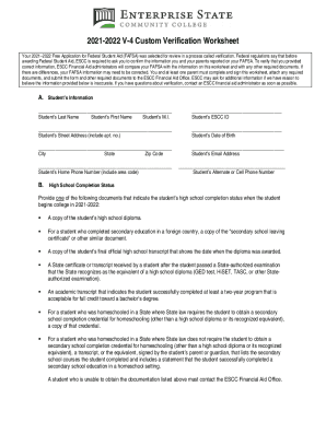 Fillable Online 2021-2022 V-4 Custom Verification Worksheet (2) Fax Email Print - pdfFiller