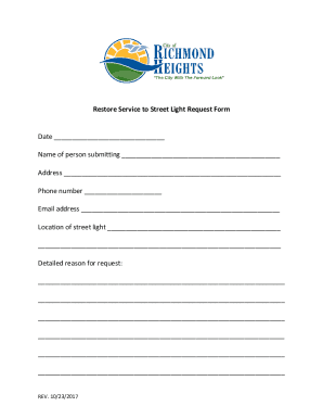 Fillable Online Street Lighting Service Request Form - Los Angeles Fax ...