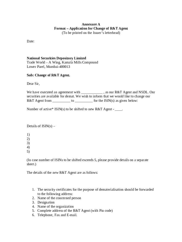 Annexure A at - sharexindia.com Doc Template | pdfFiller