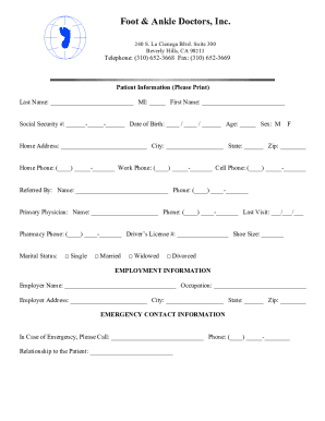Fillable Online Patient Information Sheets (revised 8-12-11).doc Fax ...