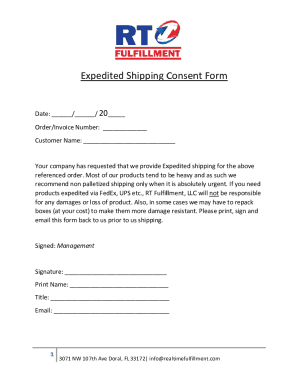 Fillable Online Expedited Shipping Form Fax Email Print - pdfFiller