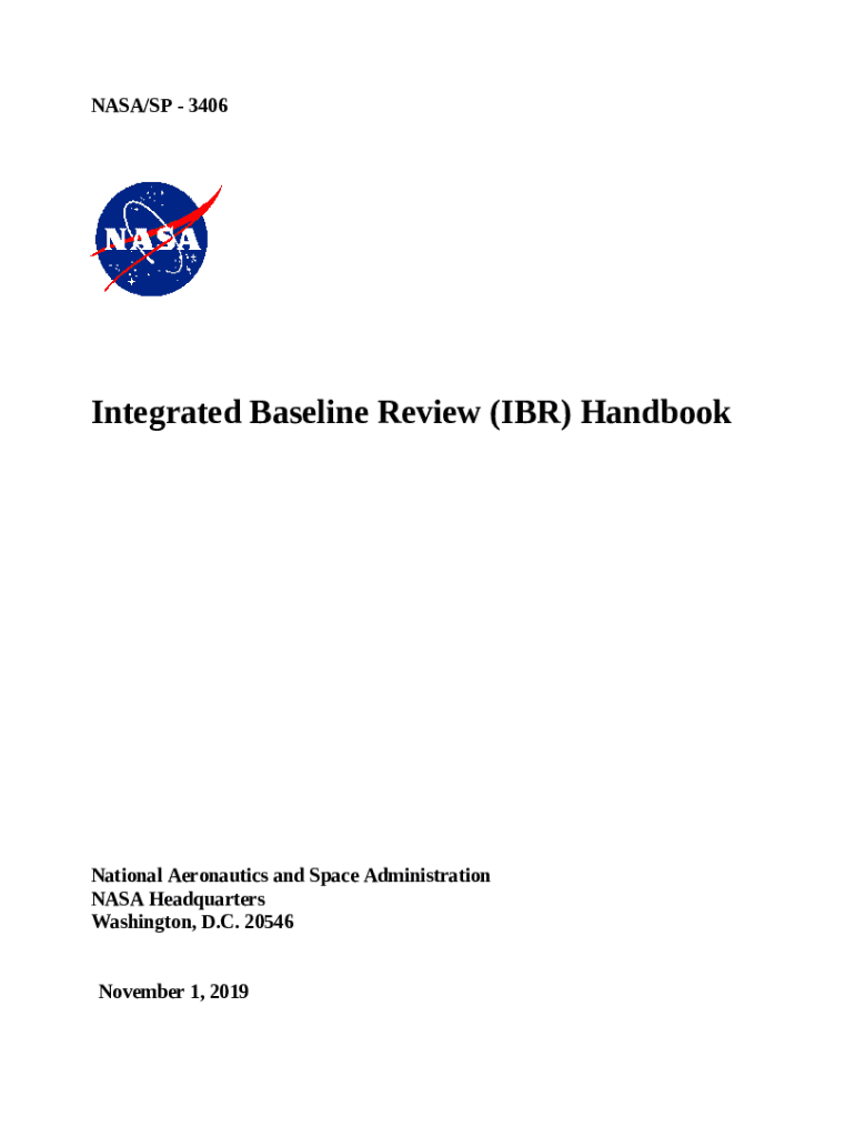 NASA Integrated Baseline Review (IBR) Handbook Doc Template | pdfFiller