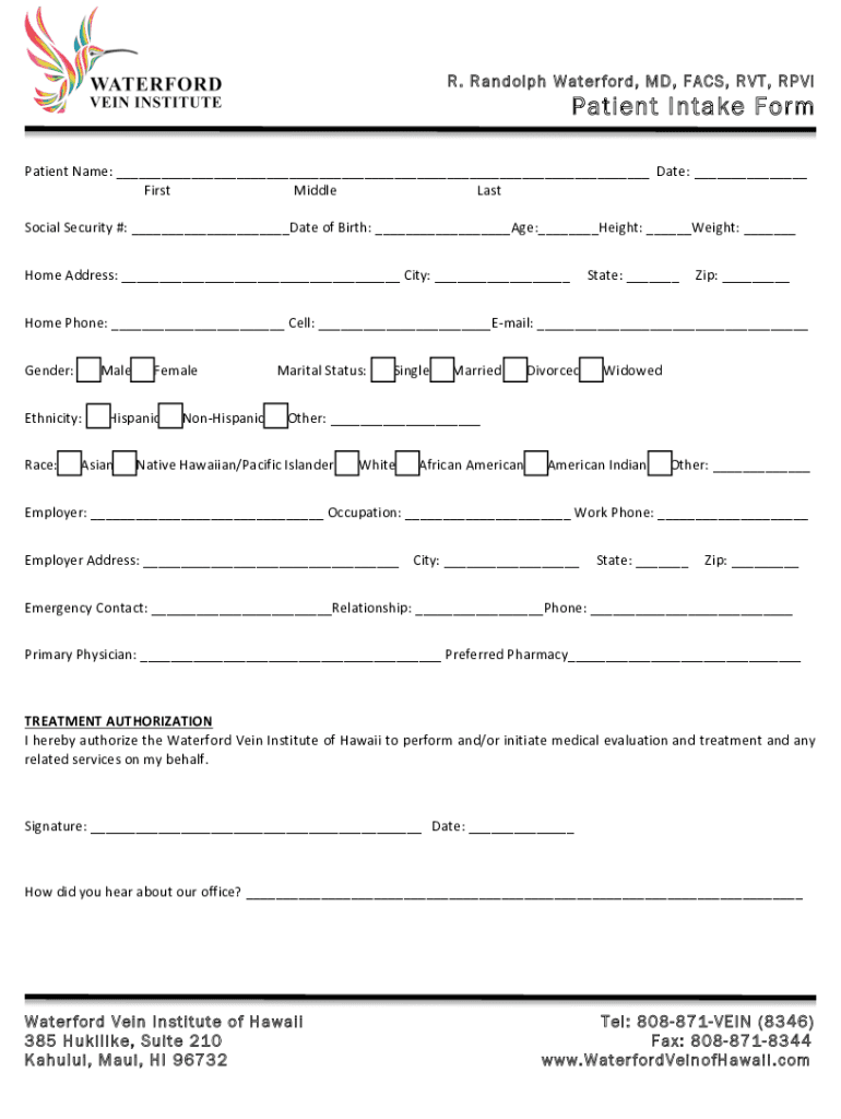 Fillable Online Randolph Waterford, MD, FACS, RVT, RPVI Fax Email Print - pdfFiller