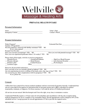 Fillable Online NEW Prenatal Intake Fax Email Print - pdfFiller