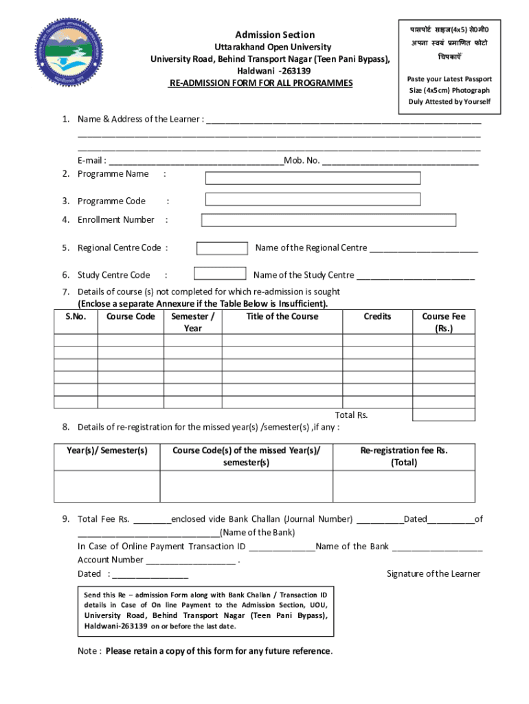 Fillable Online uou ac Admission Section Fax Email Print - pdfFiller
