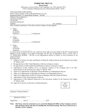 Fillable Online Form No. MGT-11 Proxy Form Pursuant to sub-section 105 ...